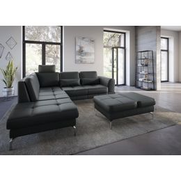 Sit & More Ecksofa SIT & MORE, B:258cm H:87cm T:226cm, schwarz, Wohnzimmer, Sofas, "Bendigo L-Form", inklusive Sitztiefenverstellung, Bodenfreiheit 15 cm, in 2