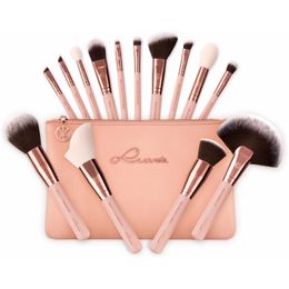 LUVIA COSMETICS Damen Kosmetikpinsel-Set "Essential Brushes - Rose Golden Vintage", rosa, Kosmetikpinsel, vegan