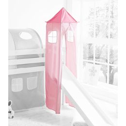 Bettturm Ticaa, B:45cm H:190cm L:45cm, pink, Baumwolle, Spieltunnel