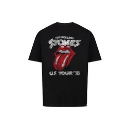 Recovered Herren T-Shirt "The Rolling Stones 76 Tour", schwarz, Gr. S, bedruckt, 100% Baumwolle, Shirts, mit coolem Stones-Print