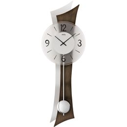 AMS Pendelwanduhr "W7425/1", B/H/L: 23cm x 8cm x 70cm, silber, Wanduhren, Quarzuhr, Holz-/Aluminiumgeh&auml;use,Esszimmer,Wohnzimmer,Made in Germany