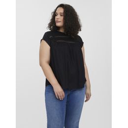 Vero Moda CURVE Damen Blusenshirt "VMDEBBIE PLEAT S/L TOP WVN GA CURVE NOOS", schwarz, Gr. 46, unifarben, Web, Obermaterial: 100% Viskose, Shirts