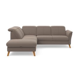 Sit & More Ecksofa SIT & MORE, B:250cm H:91cm T:220cm, grau, 90% Polyester 10%Polyamid, Wohnzimmer, Sofas, "Romero L-Form", wahlweise mit oder ohne TV-Funktion,