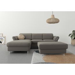 Sit & More Ecksofa SIT & MORE, B:250cm H:78cm T:185cm, braun, Webstoff (100% Polyester);Struktur weich (90% Polyester, 10% Polyamid);Luxus-Microfaser Euphoria