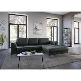 Sit & More Ecksofa SIT & MORE, B:284cm H:87cm T:175cm, schwarz, Wohnzimmer, Sofas, "Bendigo L-Form", inklusive Sitztiefenverstellung, Bodenfreiheit 15 cm, 2