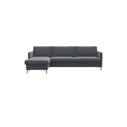 Ecksofa FLEXLUX, B:247cm H:85cm T:92cm, grau, Wohnzimmer, Sofas, "Fiore, super Sitzkomfort durch Kaltschaum im Sitz, L-Form", schmale Armlehnen, F&uuml;&szlig;e