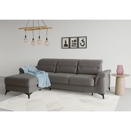 Sit & More Ecksofa SIT & MORE, B:258cm H:85cm T:170cm, grau, 100% Polyester, Wohnzimmer, Sofas, "Sinatra L-Form", mit Recamiere, optional mit