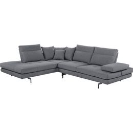 Ecksofa Calia italia, B:288cm H:90cm T:232cm, grau, Synthetische Faser (100% Polyester), Wohnzimmer, Sofas, "Toby Wing, B/T: 288/232 cm, Designsofa,