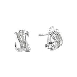 Vivance Damen Paar Ohrstecker "925 Sterling Silber rhodiniert Zirkonia", one-size, Silber 925 (Sterlingsilber), wei&szlig;, Silber 925 (Sterlingsilber),