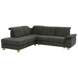 Ecksofa Home Affaire, B:256cm T:221cm, grau, Luxus-Microfaser Florence (100% Polyester);Luxus-Microfaser weich (90% Polyester, 10% Polyamid);Webstoff