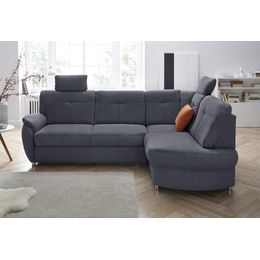 Sit & More Ecksofa SIT & MORE, B:246cm H:91cm T:176cm, grau, Kunstleder SOFTLUX;Luxus-Microfaser ALTARA NUBUCK (100% Polyester);Luxus-Microfaser (90% Polyester,