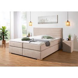 Boxspringbett Home Affaire, B:218cm L:205cm, beige, Komplettbetten, ""&Ouml;stermoor"", in H2, H3 oder H4 erh&auml;ltlich