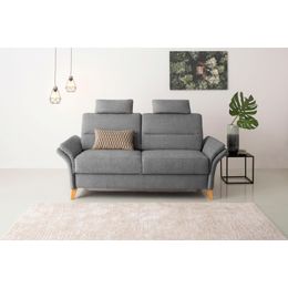 3-Sitzer Home Affaire, B:186cm H:90cm T:89cm, grau, 100% Polyester, Sofas, "Westerland", Federkern-Polsterung. wahlweise mit Armlehnfunktion