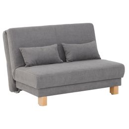 Schlafsofa Home Affaire, B:120cm H:86cm T:95cm, grau, Chenille (100% Polyester), Jugendzimmer, Sofas, "Gina", vom Sofa zum Bett mit einem Handgriff,