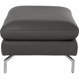 Hocker Calia italia, B:95cm H:42cm T:68cm, grau, Wohnzimmer, Hocker, "Dave mit edlem Metallfu&szlig;"