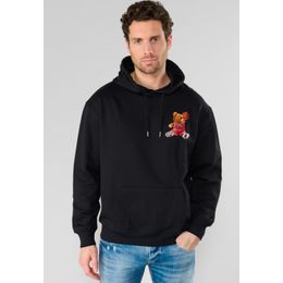 Herren Kapuzensweatshirt "LORO", schwarz, Gr. XXXL, Le Temps Des Cerises, 65% Baumwolle, 35% Polyester, Sweatshirts, mit l&auml;ssigen B&auml;ren-Prints