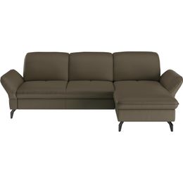 Sit & More Ecksofa SIT & MORE, B:267cm H:88cm T:200cm, gr&uuml;n, 100% Polyester, Wohnzimmer, Sofas, "Leandro L-Form", Wahlweise mit Bett-, Kopfteil - und