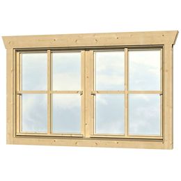 Skan Holz Fenster SKANHOLZ, B:57,5cm H:70,5cm, beige, Glas, Massivholz, Fenster, "Doppelfenster", f&uuml;r 45 mm Gartenh&auml;user