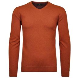 Ragman Herren V-Ausschnitt-Pullover, orange, Gr. XXL, 95% Baumwolle 5% Cashmere, Pullover