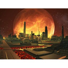 papermoon Fototapete "PLANETEN-FUTURISTISCH WELTRAUM MOON GALAXIE UNIVERSUM", B/L: 3m x 2,23m, Bahnen: 6 Stk., bunt, Schlafzimmer, Tapeten