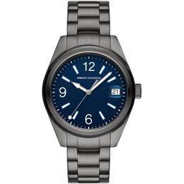 Armani Exchange Damen Quarzuhr, grau, Armbanduhren, Armbanduhr, Damenuhr, Herrenuhr, Edelstahlarmband, analog, Tag