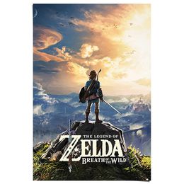 Poster Reinders, B:61cm H:91,5cm T:0,1cm, blau, Papier, Kinderzimmer, Bilder, "The Legend Of Zelda - breath of the wild"