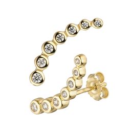 Jobo Damen Paar Ohrstecker "Ohrringe mit 14 Zirkonia", Gelbgold 333, gold, Gelbgold 333, Ohrringe, 333 Gold