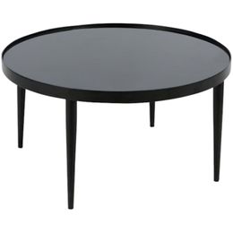 Couchtisch Hela, schwarz, Wohnzimmer, Tische, "RON", Couchtisch rund; Glasplatte Schwarz; Vierfu&szlig;gestell