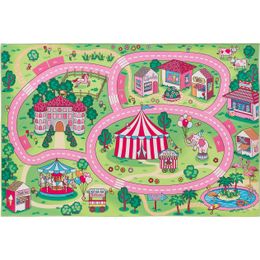 Kinderteppich ANDIAMO, B:100cm H:5mm L:150cm, pink, Obermaterial: 100% Polyester, Teppiche, "Street", Stra&szlig;en-Spiel-Teppich, weiche Spielunterlage,