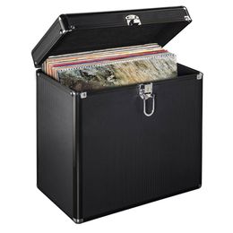 Hama LP-Schutzh&uuml;lle "LP Koffer 50, Koffer f&uuml;r bis zu 50 Schallplatten, schwarz", B:33,5cm H:36cm T:21,3cm, schwarz, H&uuml;llen