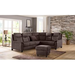 Ecksofa Home Affaire, B:265cm H:104cm T:215cm, braun, Struktur weich (90% Polyester / 10% Polyamid);Luxus-Microfaser (100%