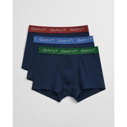 Gant Herren Trunk "TRUNK 3-PACK", Gr. S, blau, Webqualit&auml;t, Obermaterial: 95% Baumwolle, 5% Elasthan, unifarben, Unterhosen, Mit elastischem Bund