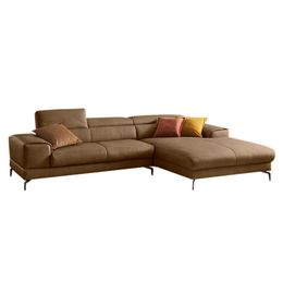 Ecksofa W.Schillig, B:303cm H:70cm T:193cm, braun, Longlife Xtra-Leder Z69: Das feinnarbige, gedeckte Softleder Z69 besticht durch seine