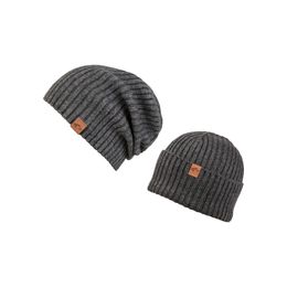 Chillouts Herren Beanie "Justin Hat", grau, unifarben, Strick, Kunstfaser, M&uuml;tzen, mit Chillouts-Logo am Saum