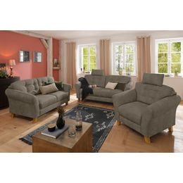 Kopfst&uuml;tze Home Affaire, B:50cm H:25cm T:10cm, grau, Luxus-Microfaser (100% Polyester), Luxus-Microfaser Lederoptik (100% Polyester), Struktur weich
