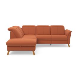 Sit & More Ecksofa SIT & MORE, B:250cm H:91cm T:220cm, orange, 90% Polyester 10%Polyamid, Wohnzimmer, Sofas, "Romero L-Form", wahlweise mit oder ohne