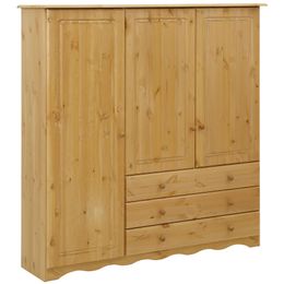 W&auml;scheschrank Home Affaire, B:140cm H:140cm T:35cm, beige, Massivholz, Schr&auml;nke, "Minik", aus sch&ouml;nem massivem Kiefernholz, in unterschiedlichen
