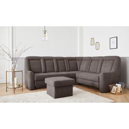 Sit & More Ecksofa SIT & MORE, B:257cm T:217cm, braun, 98% Polyester 2% Polyamid, Wohnzimmer, Sofas, "Melissa L-Form", klassisches Polsterprogramm, wahlweise
