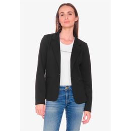 Damen Jackenblazer "OSCAR", schwarz, Gr. M, Le Temps Des Cerises, unifarben, 73% Polyester, 23% Viskose, 4% Elasthan, Blazer, mit stylischem