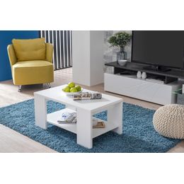 Couchtisch Home Affaire, B:90,5cm H:41,5cm T:50,5cm, wei&szlig;, Wohnzimmer, Tische, "Union", mit Ablageboden