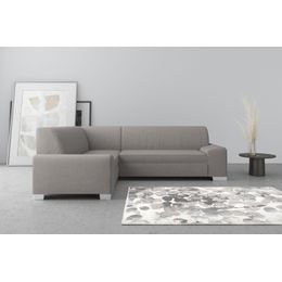 Ecksofa DOMO collection, B:259cm H:85cm T:191cm, braun, Wohnzimmer, Sofas, "Anzio in kubischer Formensprache, flache Armlehnen, L-Form", Wahlweise