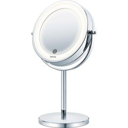 Beurer Damen Kosmetikspiegel "BS 55 beleuchteter Kosmetikspiegel mit 7-facher Vergr&ouml;&szlig;erung", silber, Spiegel, Beauty-Spiegel mit LED-Licht und