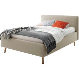 Meise M&ouml;bel Polsterbett MEISE.M&Ouml;BEL, B:141cm H:105cm L:218cm, grau, Bezug Bett: Strukturstoff (100% Polyester), Betten, "Mattis", Topseller, wahlweise mit