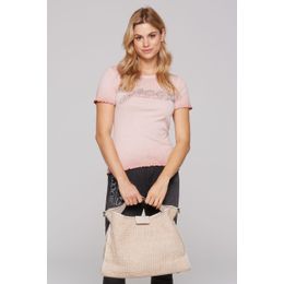 SOCCX Damen Hobo, wei&szlig;, Materialmix, unifarben, Taschen, mit 2 offenen Innenf&auml;chern
