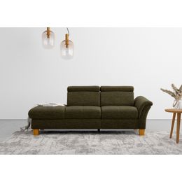 Recamiere Home Affaire, B:206cm H:84cm T:93cm, gr&uuml;n, 100% Polyester, Sofas, "Lindgren", wahlweise motorische TV-Funktion, Bettkasten und