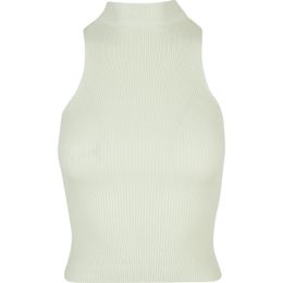 Urban Classics Damen Tanktop "Urban Classics Damen Ladies Short Rib Knit Turtleneck Top"lightmint, Gr. XL, unifarben, 35% Polyacryl, 35% Viskose, 30%