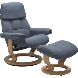 Relaxsessel stressless, B:79cm H:98cm T:76cm, blau, Leder BATICK: BATICK ist ein leicht korrigiertes, durchgef&auml;rbtes und genarbtes M&ouml;belleder, bei