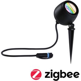 LED Gartenleuchte Paulmann, H:26,1cm T:8,5cm &Oslash;:9cm, grau, Leuchten, "Outdoor Plug & Shine Spot Kikolo RGBW ZigBee", RGBW ZigBee