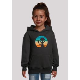 F4NT4STIC Kinder Kapuzenpullover "Alien Peace Sign Sunset", schwarz, Gr. 122, Obermaterial: 65% Baumwolle, 35% Polyester, Pullover, Premium Qualit&auml;t