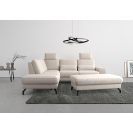 Sit & More Ecksofa SIT & MORE, B:260cm H:88cm T:226cm, grau, Wohnzimmer, Sofas, "Cinturo L-Form", inklusive Sitztiefenverstellung und Federkern, Sitzh&ouml;he 45 cm